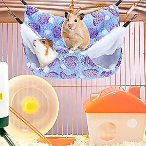 2 Pieces Small Guinea Pig Rat Hammock Guinea Pig Hamster Ferret Hanging Hammock Toys Bed for Small Animals Chinchilla Parrot Sugar Glider Ferret Squirrel Playing
