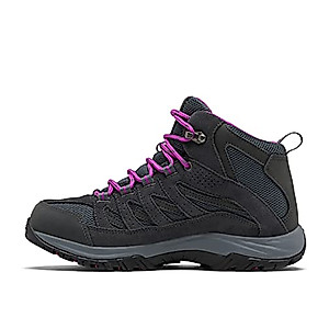 Columbia womens Crestwood Mid Waterproof Boot Hiking Shoe, Graphite/Bright Plum, 8 US