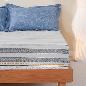 ANUKA King Size Bed Comforter Set with Sheets, Pure Cotton Duvet Cover Set, Sheet with 2 Pillow Cases, 4 Pieces Bedsheets, Navy Blue U.S Standard King Size