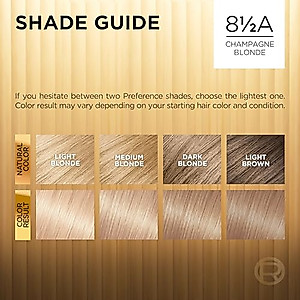 L'Oreal Paris Superior Preference Fade-Defying + Shine Permanent Hair Color, 8.5A Champagne Blonde, Pack of 1, Hair Dye
