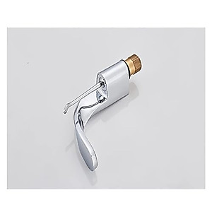 MIYANXI Bathroom Basin Sink Mixer Tap Deck Mount Gold Bath Faucet Black Hot Cold Soild Brass Crane,Kitchen Sink Faucet, Silver, WJ5501