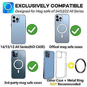 Quarble Sticky Magnetic Phone Mount Compatible with Magsafe Case iPhone 14 13 12 Pro Max Mini Car Mount and Wall Mount