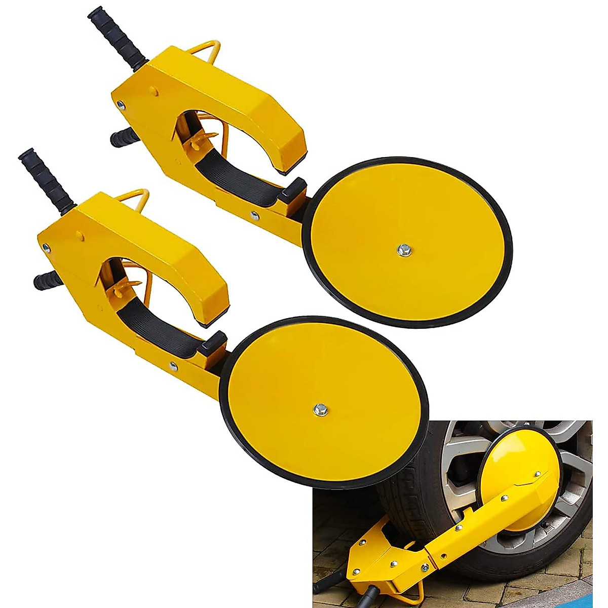 ALAVENTE Car Wheel Locks, 2pcs Wheel Lock Heavy-Duty Anti Theft Parking Wheel Lock Car Parking Wheel Lock