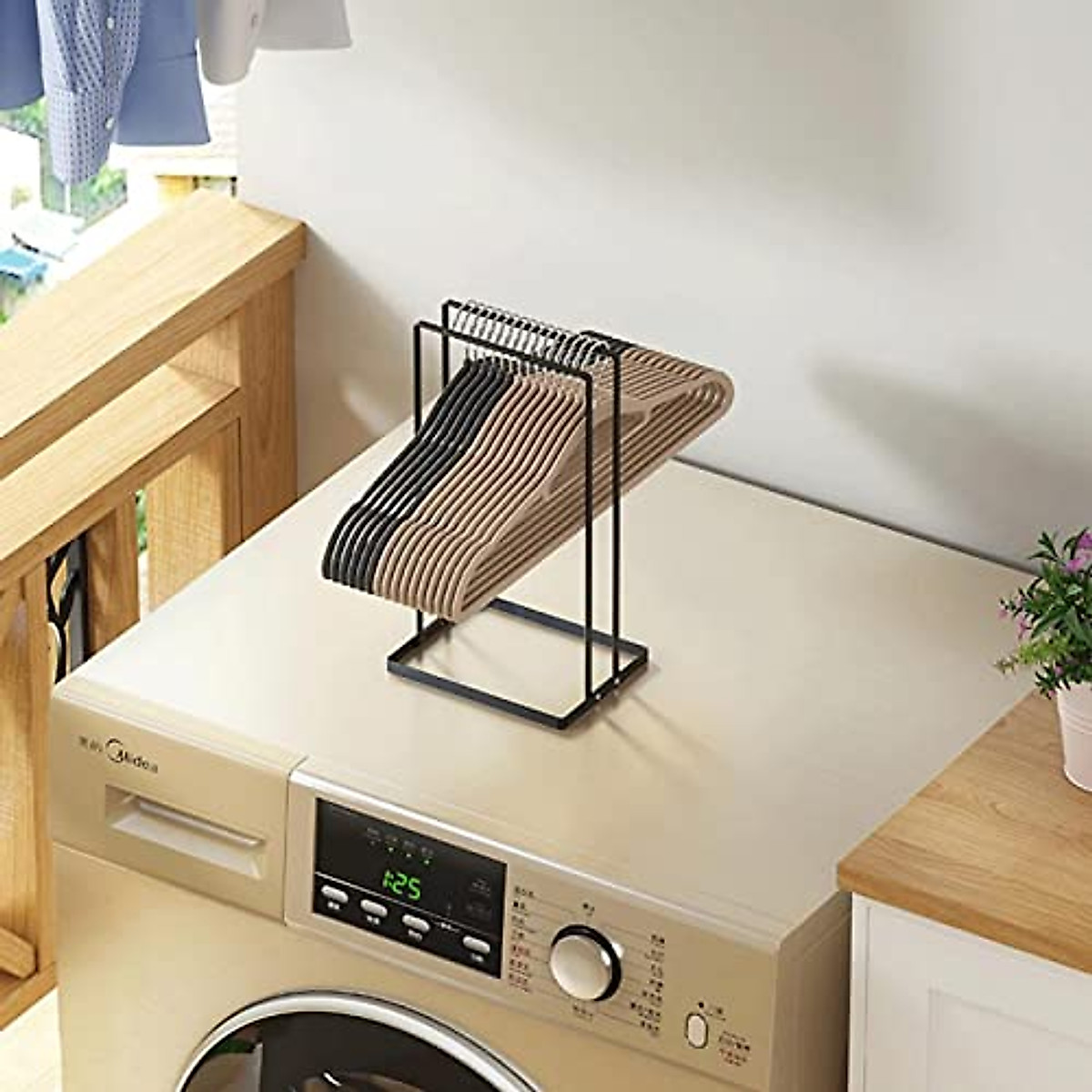Hanger Organizer Stacker, Hanger Storage Organizer, Hanger Stacker for Closet Laundry Room,Holds up 110 Wire Clothes Hangers,Hanger Storage Rack Holder for Laundry Room Closet Dry Cleaning Room