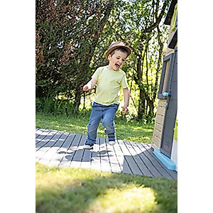Smoby- Set of 6 Playhouse, Floor Tiles, Brown, Indoor or Outdoor Use, Plastic, Convenient for Use with Most Playhouses, for Ages 2 and up