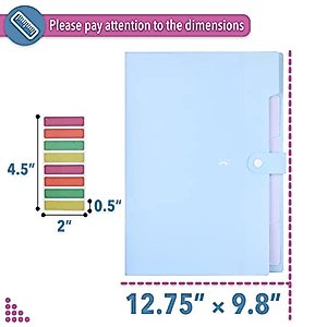 Mr. Pen- Expanding File Folder, 2 Pack, 5 Pocket, Accordion Folder with Lables, Expandable Folder, Accordian Folder Organizer, File Folder Organizer, Accordion File Organizer, Multi Pocket Folder