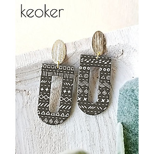 Keoker Boho Silk Screen Stencils for Polymer Clay, 3PCS Aztec Silk Screen for Polymer Clay, for Printing on Jewelry Clay Earrings Decoration, Each 6" X 3.8" (Boho)