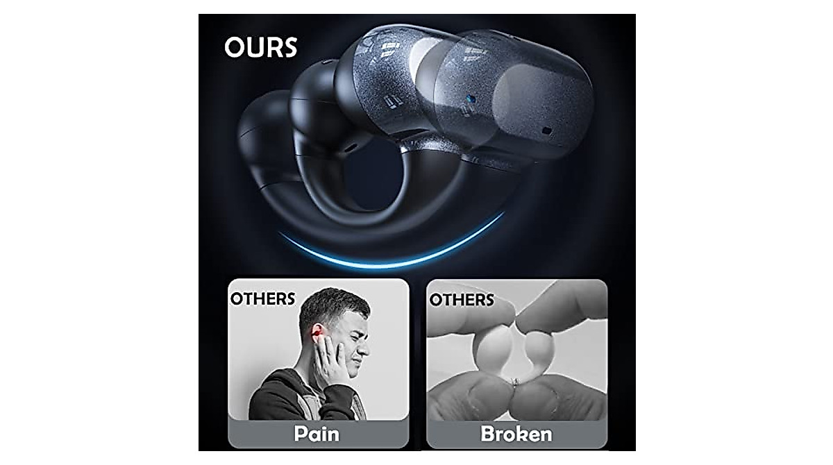 Open Ear Bone Conduction Earbuds - Safe, Comfortable Wireless Audio