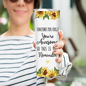 Fatbaby Inspirational Gifts For Women, Best Friend, Coworker,Sister,Daughter, Birthday Graduation Thank You Motivational Gifts Tumbler Cup,Vacuum Insulated Tumbler with Lid Straw 20oz