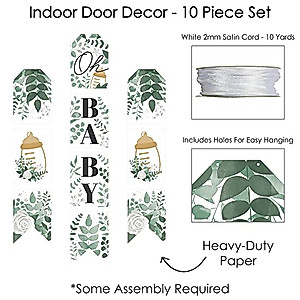 Big Dot of Happiness Boho Botanical Baby - Hanging Vertical Paper Door Banners - Greenery Baby Shower Wall Decoration Kit - Indoor Door Decor