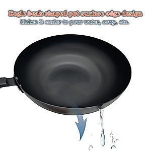 vivicreate Carbon Steel Wok Pan, 9 Piece Woks & Stir-Fry Pans Set with Spatula, No Chemical Coated Flat Bottom Chinese Pan for Induction, Electric, Gas, suitable All Stoves - 12.5''