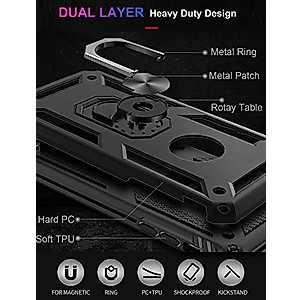 LUMARKE iPhone 8 Plus Case,iPhone 7 Plus Case with Sreen Protector,Pass 16ft Drop Test Military Grade Cover Cover with Magnetic Kickstand Protective Phone Case for iPhone 8 Plus/7 Plus/6 Plus Black