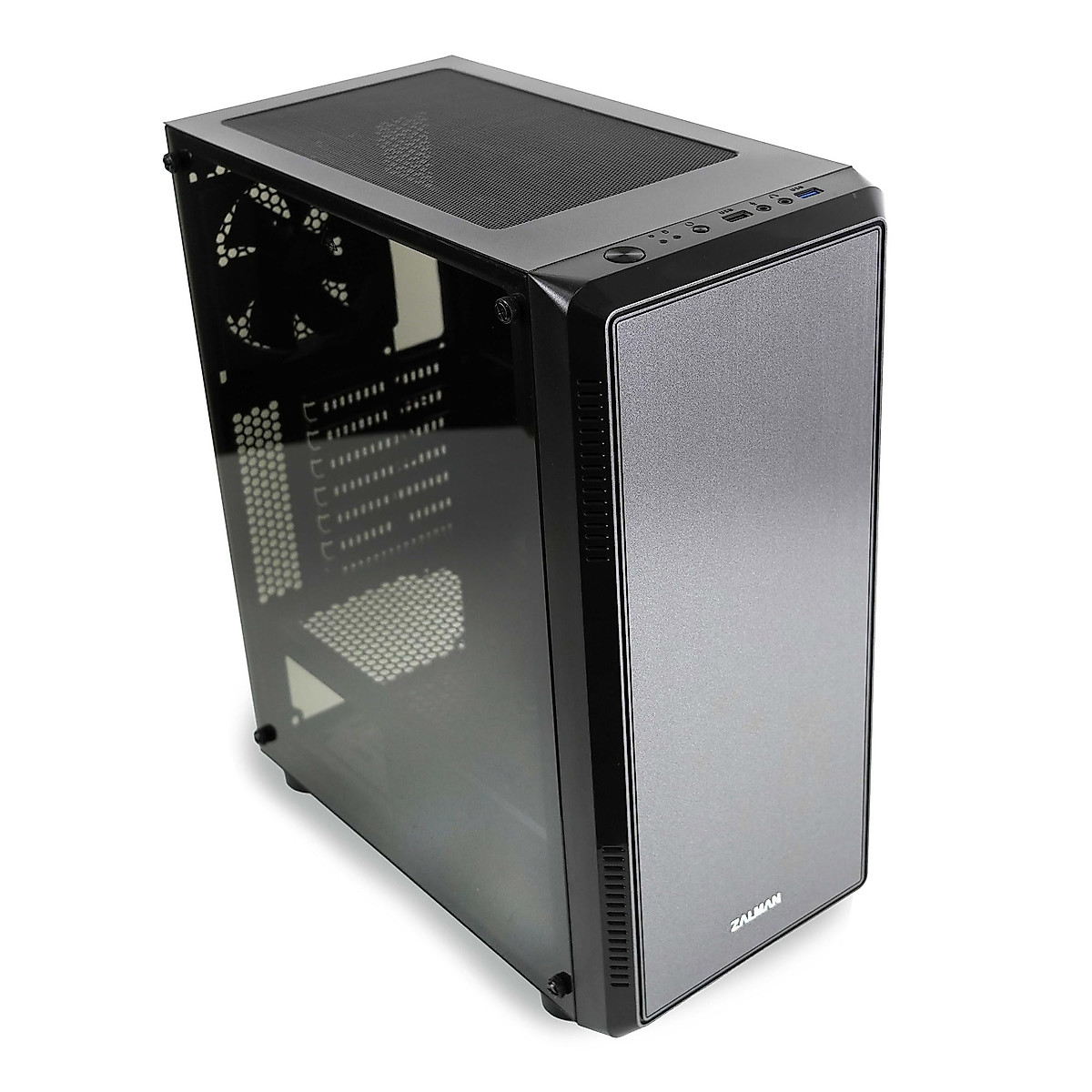 Zalman S4 Mid-Tower ATX PC Case, 2 x 120mm Fans Included, Acrylic Tinted Side Panel, ATX/mATX/Mini-ITX Support