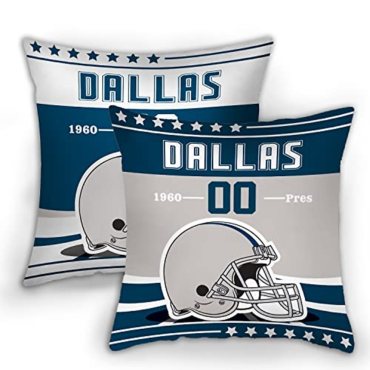 LEMOISTARS Dallas Throw Pillow Cover Custom Size, Name and Number Double-Sided Printing Dallas Football Gift for Men Women Decor for Bedroom Living Room