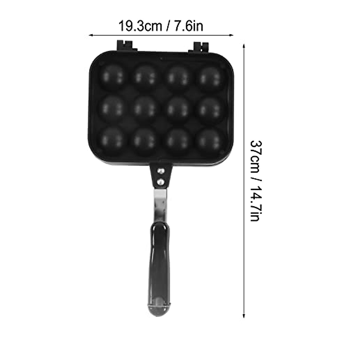 12 Holes Takoyaki Maker, Double Sided Takoyaki Pan Baking , Nonstick Grill Pan Takoyaki Grill Cake Pan, Japanese Octopus Meat Ball Maker for Pancake Ball Cooking Plate