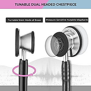 Revival Pediatric Neonatal Stainless-Steel Dual Head Stethoscope for Infant Care, Pediatricians, Neonatologist, Nurses and Medical Students with tunable Diaphragm, Latex Free tubing (Blue)