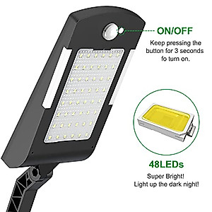 Engrepo Solar Lights Outdoor, 48 LEDs Solar Powered Motion Sensor Light, Security Waterproof Solar Flood Light for Yard, Fence, Garden. 4 Pack