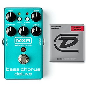 Briskdrop MXR M83 Bass Chorus Deluxe Pedal Bundle with Dunlop Super Bright Bass Strings, M83-DBSBN45105