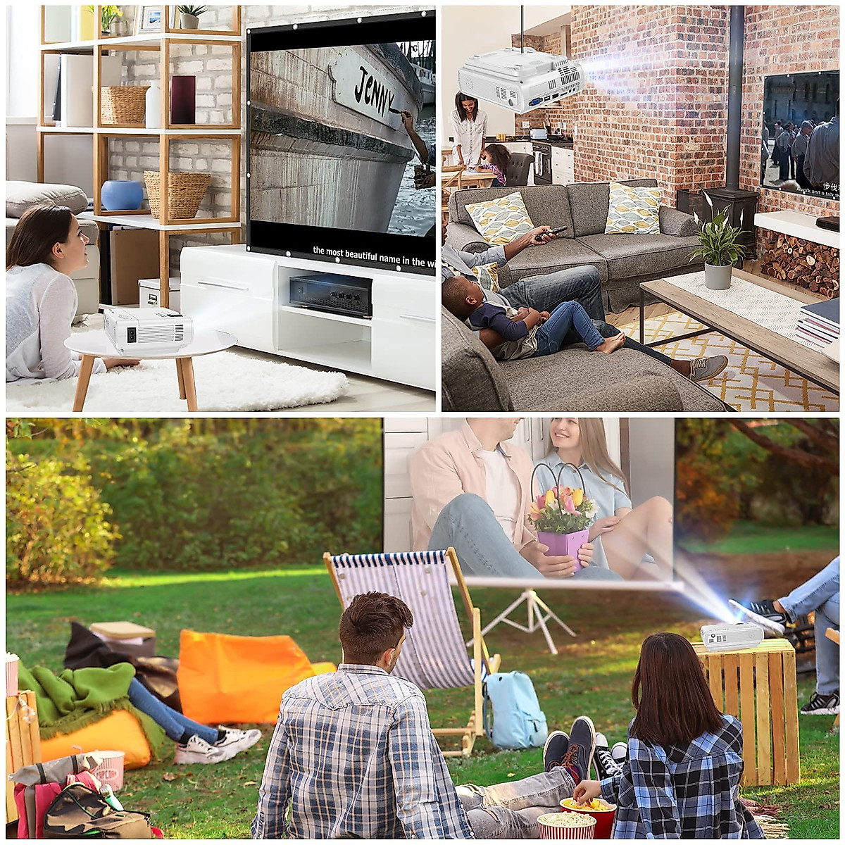 Projector Portable 5G WiFi Video-Projector [2023 Upgraded] Movie Projector Mini projectors 8000:1Contrast 9000Lumen Compatible with Full HD 1080P iPhone,Android,FireStick,AV,VGA,HDMI,USB,TF ‎T5-W800P