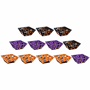 Cabilock 12pcs Halloween Paper Food Trays Paper Serving Bowls Snack Candy Tray Paper Food Serving Tray Paper Container Snack Packing Box for Hot Dogs Tacos Fries Nachos
