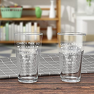 Chance Made Us Colleagues Beer Glass 15Oz, Funny Coworkers Beer Pint Glass Gift for Job Leaving, Going Away, Retirement, Birthday, Christmas - Coworker Gifts for Coworker Employees Boss Women Men