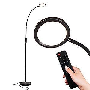 Brightech Vista LED Floor Lamp, Tall Lamp with Remote Control & Adjustable Gooseneck for Bedrooms, Lamp for Living Rooms & Offices, Modern Standing Lamp with 25 Light Colors & Dimming Options