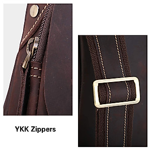 Polare Full Grain Leather Cross Body Sling Bag Chest Bag Backpack Outdoor Camping Tactical Daypack