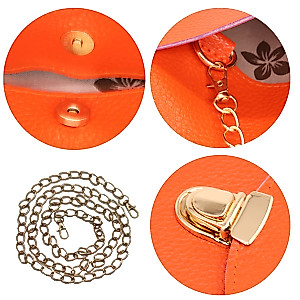 Amaze Fashion Women Handbag Shoulder Bags Envelope Clutch Crossbody Satchel Purse Tote Messenger Leather Lady Bag (Orange)