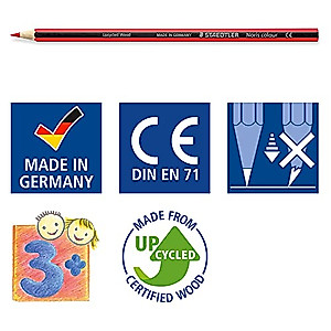 Staedtler Noris colour 185 C24JB Buntstifte (erhöhte Spitzen-Bruchfestigkeit, sechskant, Set mit 24 brillanten Farben, Wopex Material, PEFC-Holz, DIN EN71)