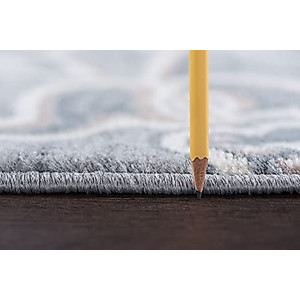 Garland Transitional Floral Gray Round Area Rug, 5' Round