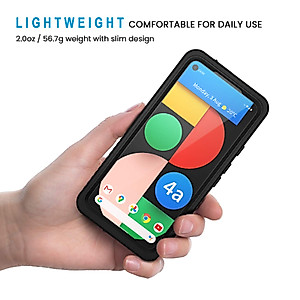 Lanhiem Pixel 4a 5G Case, IP68 Waterproof Dustproof Case [NOT Fit 4G Version] with Built-in Screen Protector, Full Body Protective Cover for Google Pixel 4a 5G Only, Black/Clear