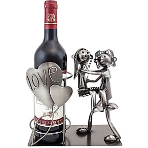 BRUBAKER Wine Bottle Holder Statue Love Couple, Carrying Wife Over The Threshold Sculptures and Figurines Decor Wine Racks and Stands Gifts Decoration
