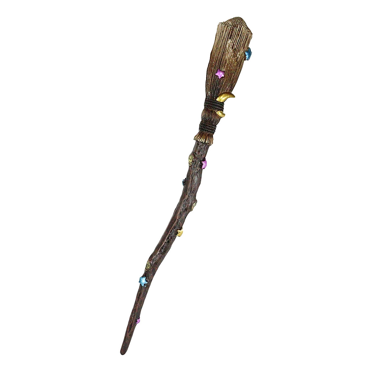 Ebros Hocus Pocus Stars and Moon Witch's Broom Magic Wand Cosplay Wands Witches Pagan Occult Decorative Magical Spells Sorcery Costume Prop Display Accessory
