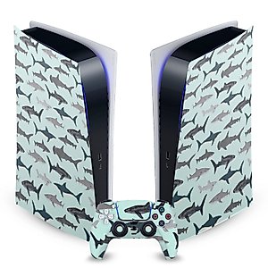 Head Case Designs Officially Licensed Andrea Lauren Design Sharks Art Mix Vinyl Faceplate Gaming Skin Decal Compatible With Sony PlayStation 5 PS5 Digital Edition Console and DualSense Controller