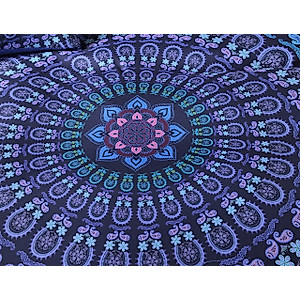 MEILA Duvet Cover Set Luxury Soft Microfiber Bedding Sets Bohemian Mandala Pattern Bedclothes, Queen(90inx 90in), 4 Pieces (1 Duvet Cover+ 2 Pillowcase+ 1 Throw Pillow Case)