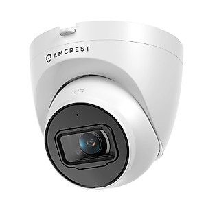 Amcrest 5MP Turret POE Camera, UltraHD Outdoor IP Camera POE with Mic/Audio, 5-Megapixel Security Surveillance Cameras, 98ft NightVision, 2.8mm Lens (103° FOV), IP67, MicroSD (256GB), (IP5M-T1179EW)