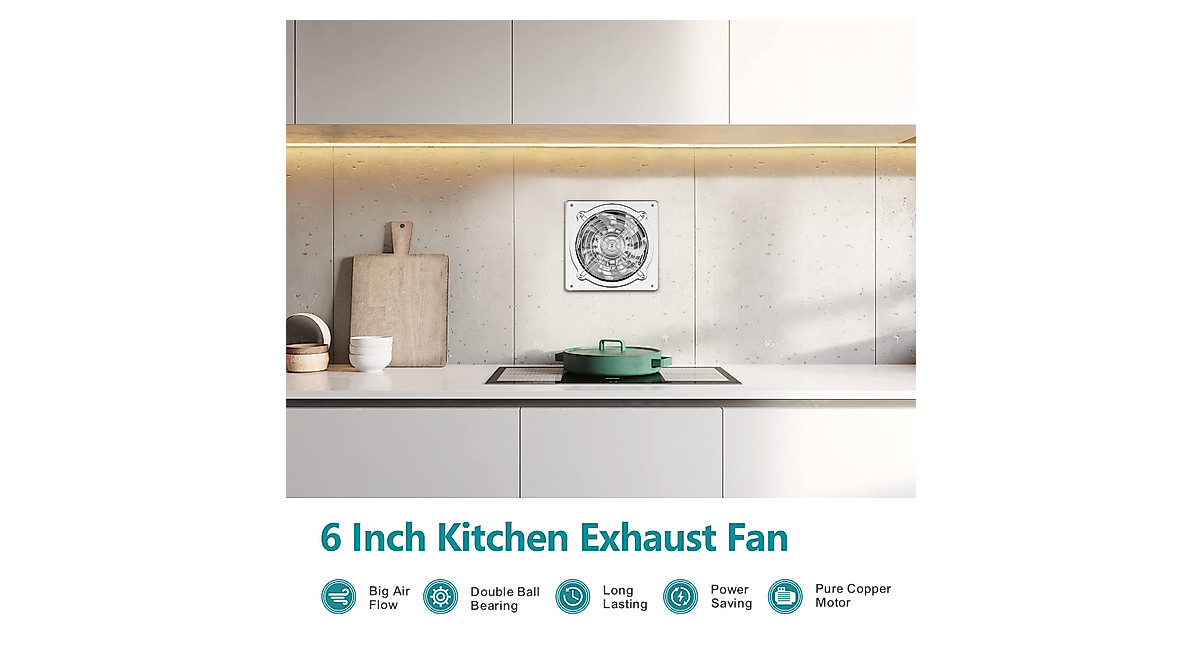 HG Power 6 Inch Kitchen Exhaust Fan - High Performance Ventilation