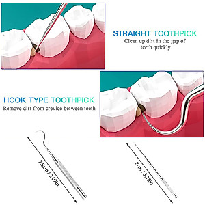 Metal Tongue Scraper For Adults,Stainless Steel Tongue Scrapers,Oral Care Kit Tongue Cleaner Tongue Scraper With Case,3 Pack Tongue Scraper Cleaner and 2Pack Mini Dental Pick.