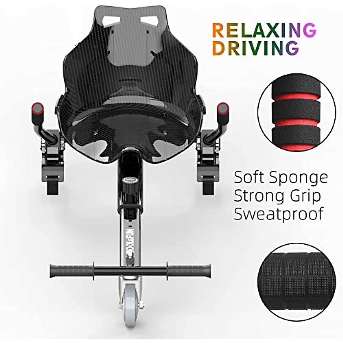 COOL&FUN Hoverboard Seat Attachment Go Kart Adjustable Frame Length Accessory for 6.5''8''10',Hoverboard Accessories for self Balancing Scooter