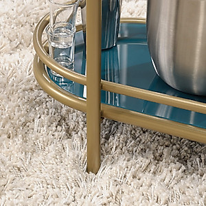 Sauder Coral Cape Bar Cart/Pantry cabinets, Satin Gold Finish