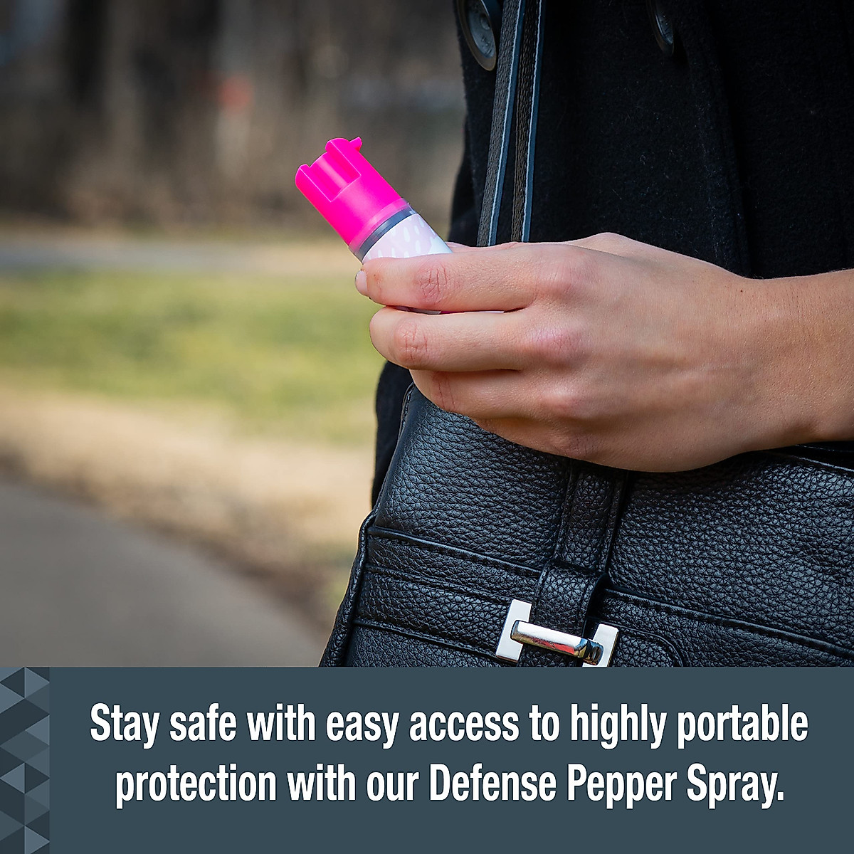 SABRE Pepper Spray With Key Ring, 25 Bursts, 10-Foot (3-Meters) Range, UV Marking Dye, Twist Lock Safety, Supports The National Breast Cancer Foundation (NBCF), Pink