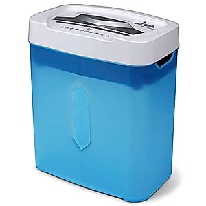 Aurora AU1232XA Anti-Jam 12-Sheet Crosscut Paper/ Credit Card Shredder with 5.2-Gallon Wastebasket (White/ Semi Translucent Blue)