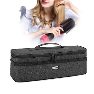 Teamoy Double-Layer Travel Storage Bag Compatible with Revlon One-Step Hair Dryer and Volumizer Hot Air Brush and Attachments, Black(Bag Only)