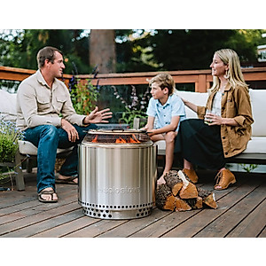 Solo Stove Bonfire Ultimate Bundle 2.0 | Smokeless Fire Pit, Stand, Shelter, Shield, Lid, Handle, Sticks&Tools, Portable Camping Accessories, Wood Burning, Stainless Steel, H: 16.75in x Dia: 19.5in