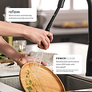 Moen Essie Matte Black One-Handle High Arc Kitchen Faucet, 87014EWBL