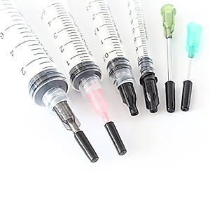 BSTEAN Syringe Blunt Tip Needle and Cap - 10ml, 5ml, 3ml, 1ml Syringes 14ga 16ga 18ga 20ga Blunt Needles - Oil or Glue Applicator (Pack of 10)