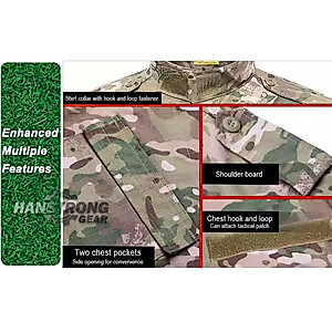 HANSTRONG GEAR Men Tactical BDU Combat Uniform Jacket Shirt & Pants Suit for Army Military Airsoft Paintball Hunting Shooting War Game Black(M)