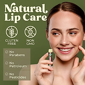 Earth's Daughter Vegan Lip Balm 4-pack, Beeswax Free Lip Balm, Natural, Organic Flavors - Assorted Flavors, Plant Based Vegan Chapstick, Moisturizer