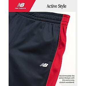New Balance Boys’ Sweatpants – 4 Pack Active Tricot Jogger Sweatpants – Performance Track Pants with Pockets for Boys (4-20), Size 8, Black/Eclipse