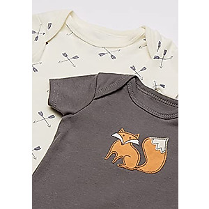 Hudson Baby Unisex Baby Cotton Bodysuits Forest, 0-3 Months